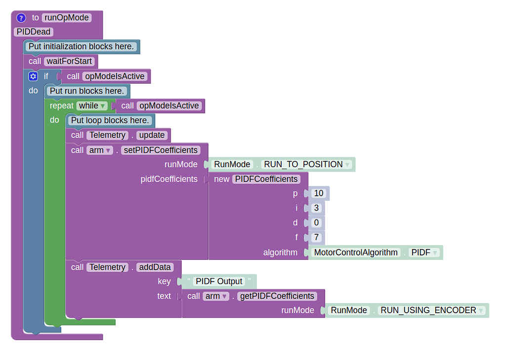 Setting PIDF Coefficients in RUN_TO_POSITION Mode Causes Runtime Error - Bug Reports - FIRST ...